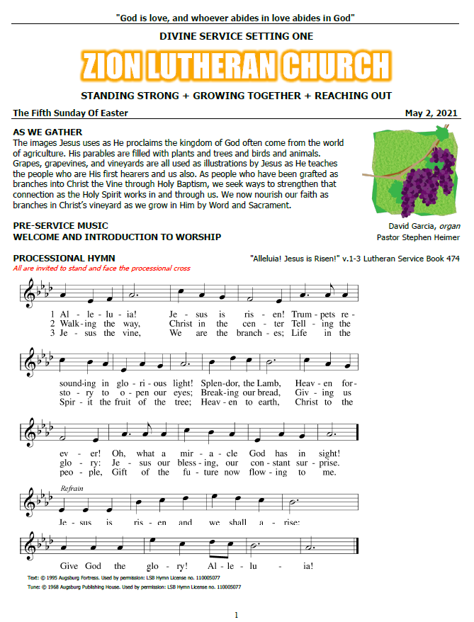 2021-05-02 Worship Bulletin Thumbnail - Zion Lutheran Church